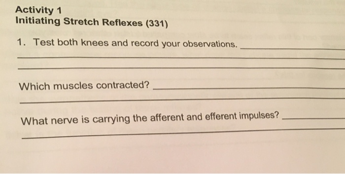 Solved B. HUMAN REFLEXES (Lab Ex 21 in Lab book) | Chegg.com