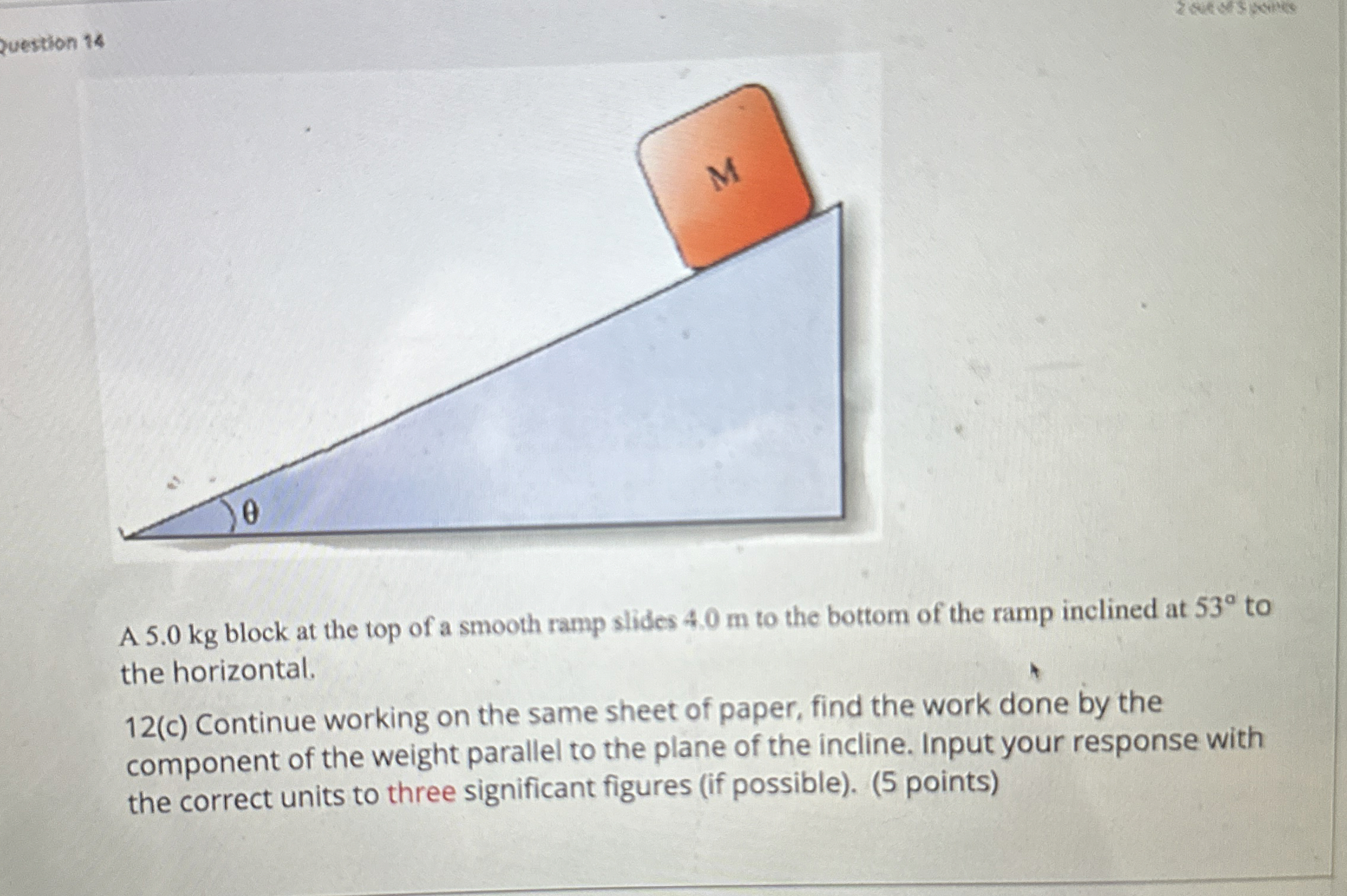 Solved Ruestion 142sebstingesA 5.0 ﻿kg block at the top of a | Chegg.com