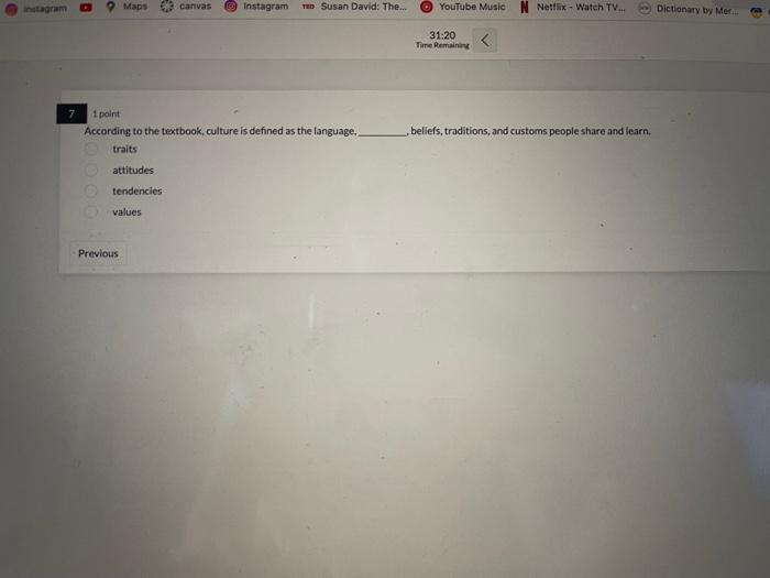 1 point According to the textbook, culture is defined | Chegg.com