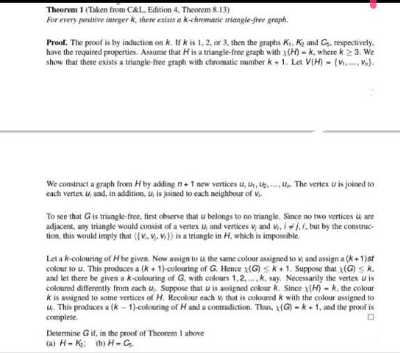 Solved Theorem 1 (Taken from C\&L. Edition 4, Theorem 8.13) | Chegg.com