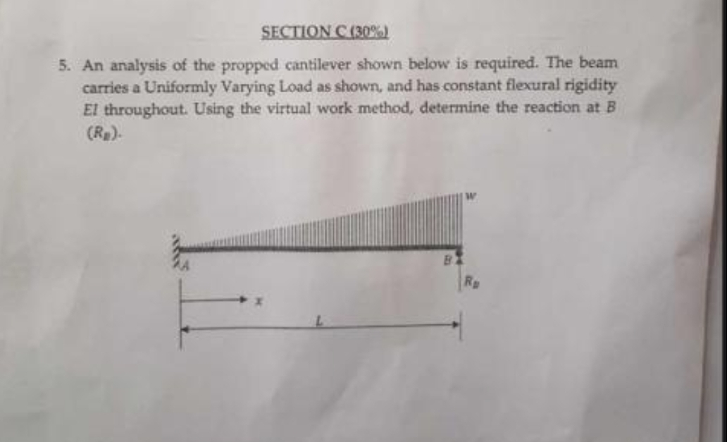 Solved SECTION C (30%)5. ﻿An analysis of the propped | Chegg.com