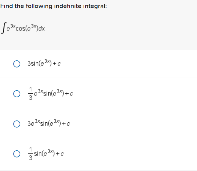 Solved Find the following indefinite | Chegg.com