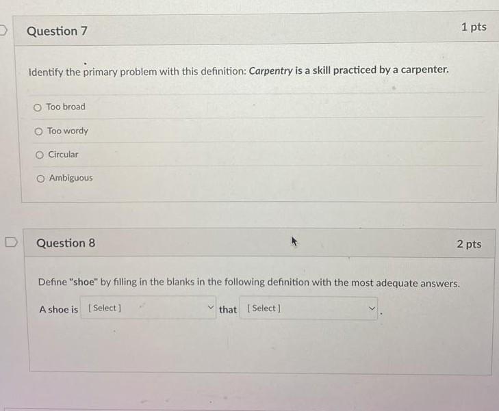 Identify the primary problem with this definition: | Chegg.com