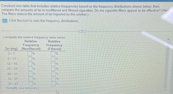 Solved Construct one table that includes relative | Chegg.com