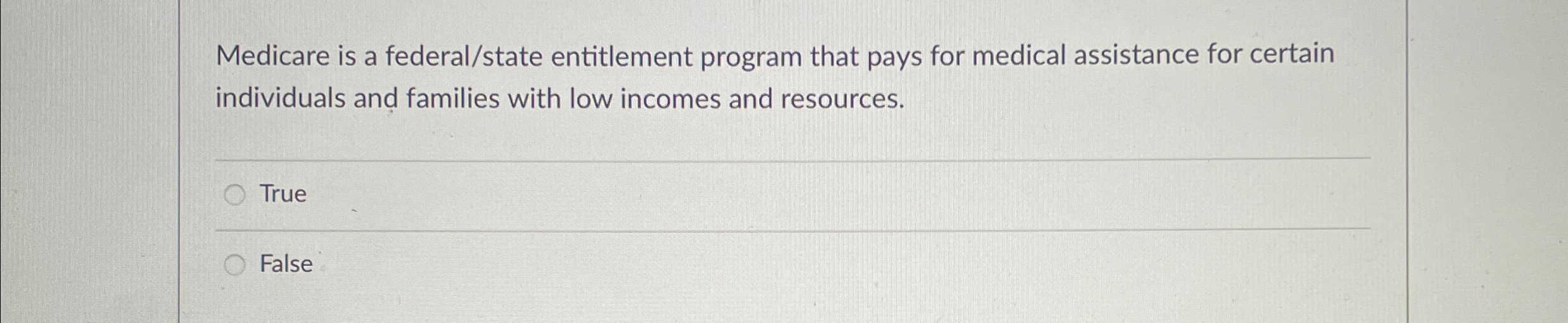 Solved Medicare is a federal/state entitlement program that | Chegg.com