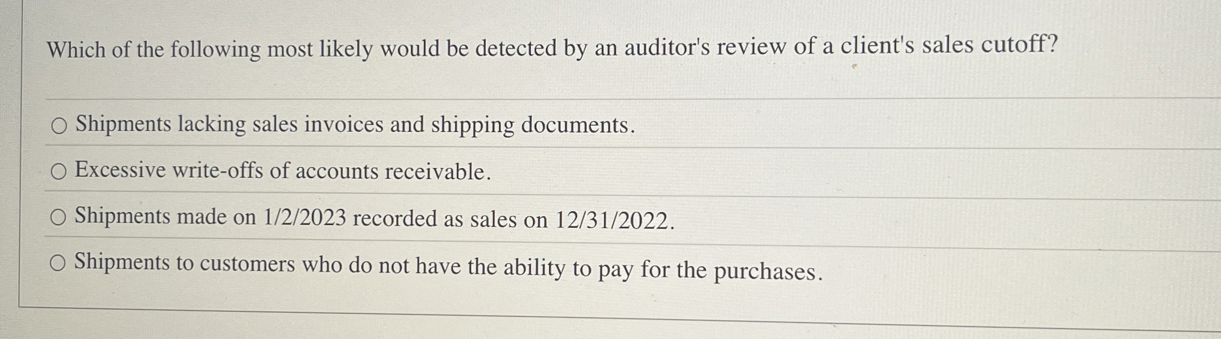 Solved Which of the following most likely would be detected | Chegg.com
