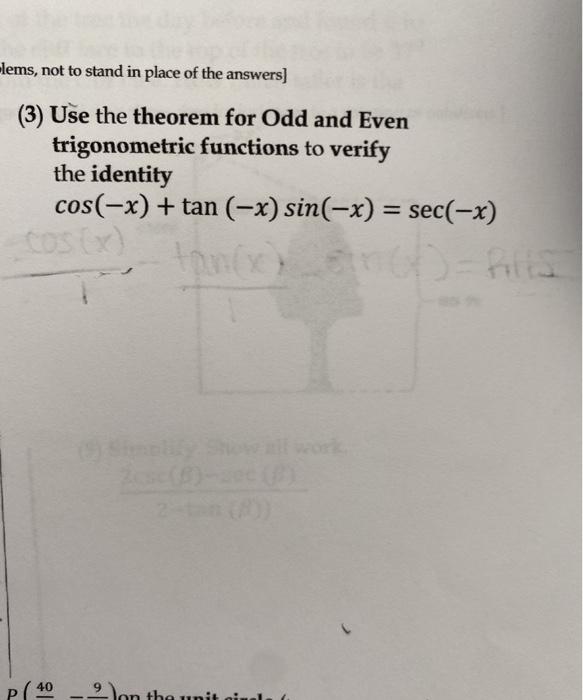 Solved Use the theorem for Odd and Even trigonometric | Chegg.com