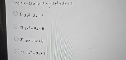 Solved Find f(x-1) ﻿when | Chegg.com