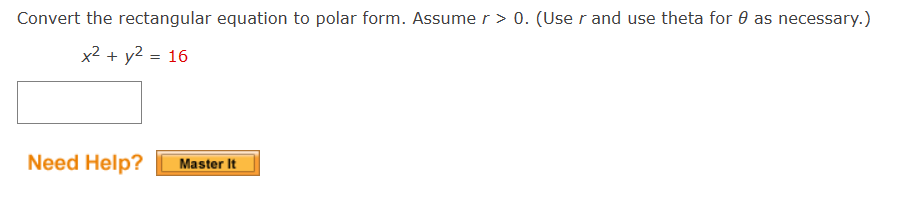 Solved Convert the rectangular equation to polar form. | Chegg.com