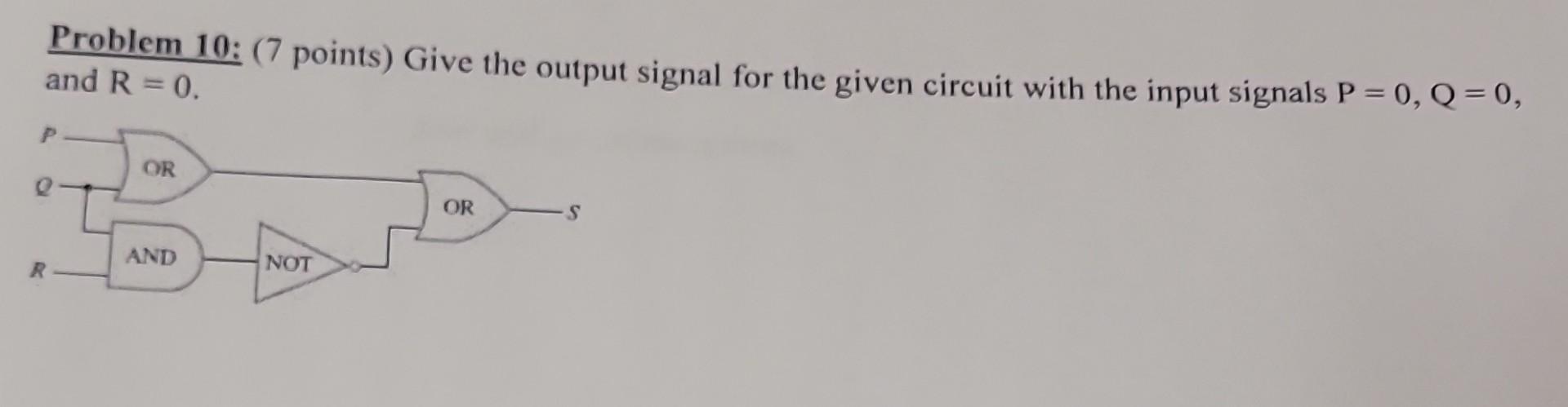 Solved Problem 10: (7 points) Give the output signal for the | Chegg.com