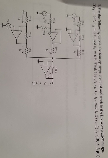 Solved For the following circuit, the four op-amps are ideal | Chegg.com