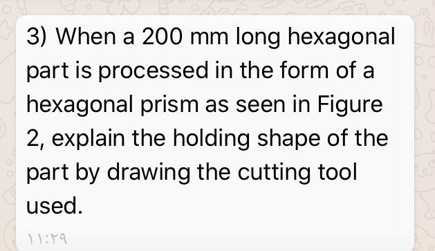 Solved One edge of a 200mm long hexagonal piece is shaped by | Chegg.com