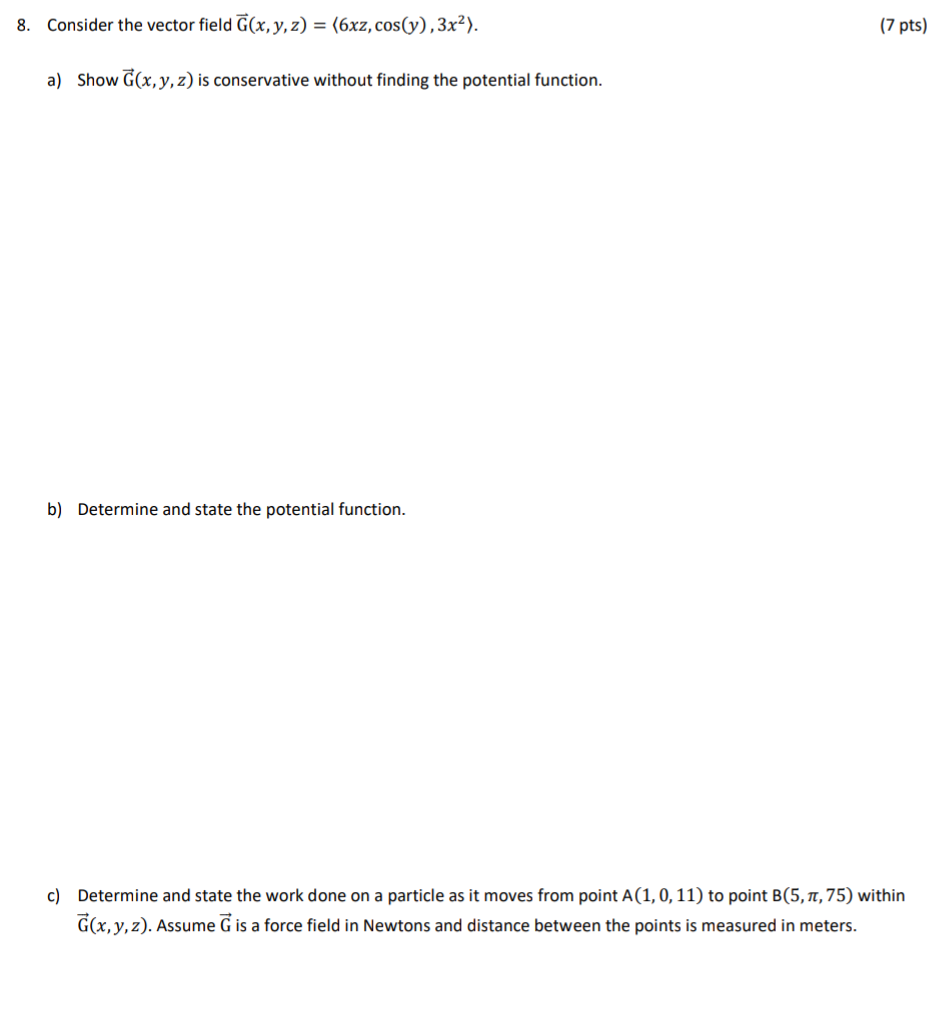 Solved Consider the vector field | Chegg.com