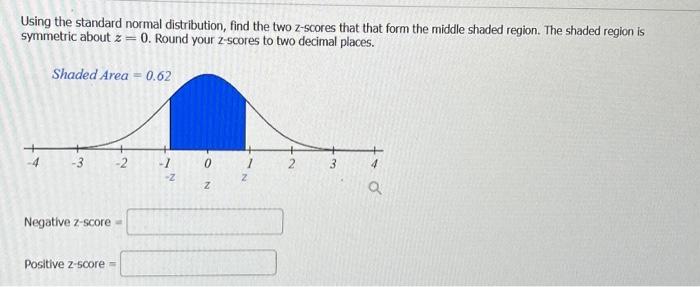 Solved Using the standard normal distribution, find the two | Chegg.com