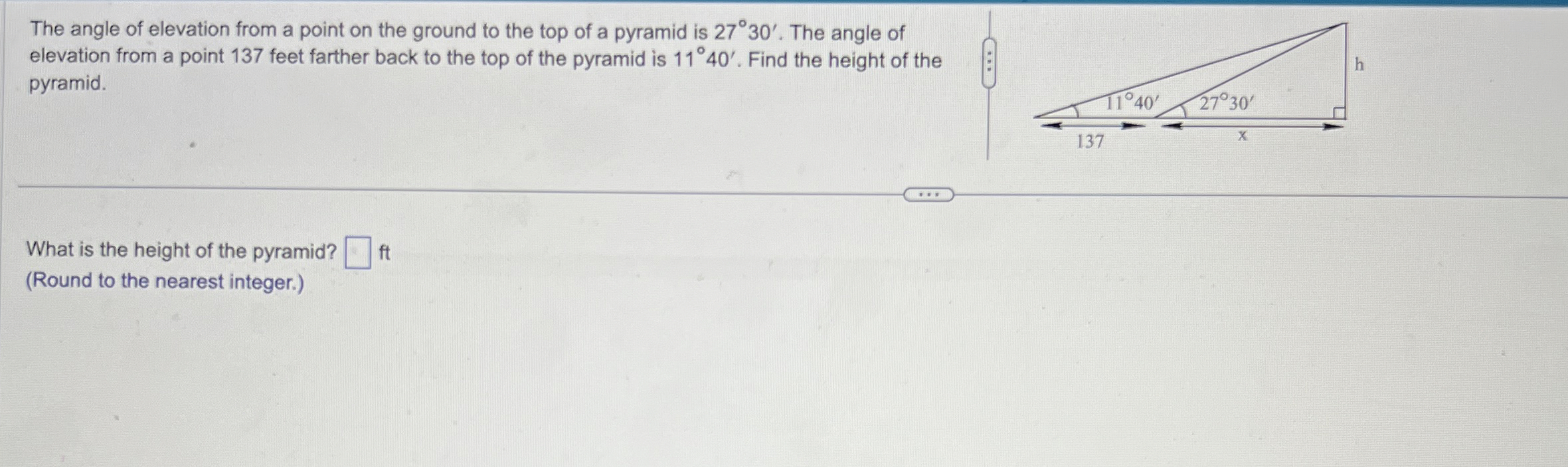 The angle of elevation from a point on the ground to | Chegg.com
