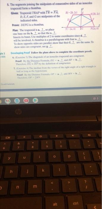 5. The segments joining the midpoints of consecutive | Chegg.com