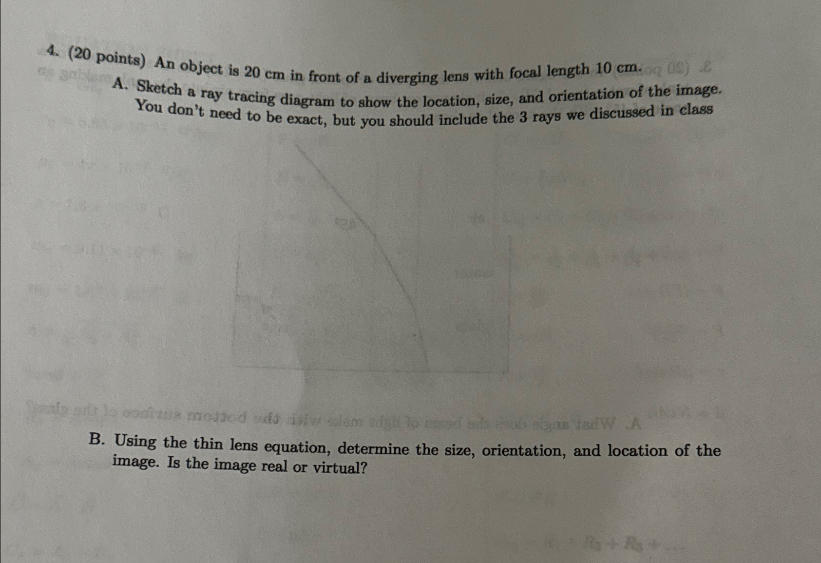 Solved (20 ﻿points) ﻿An object is 20cm ﻿in front of a | Chegg.com