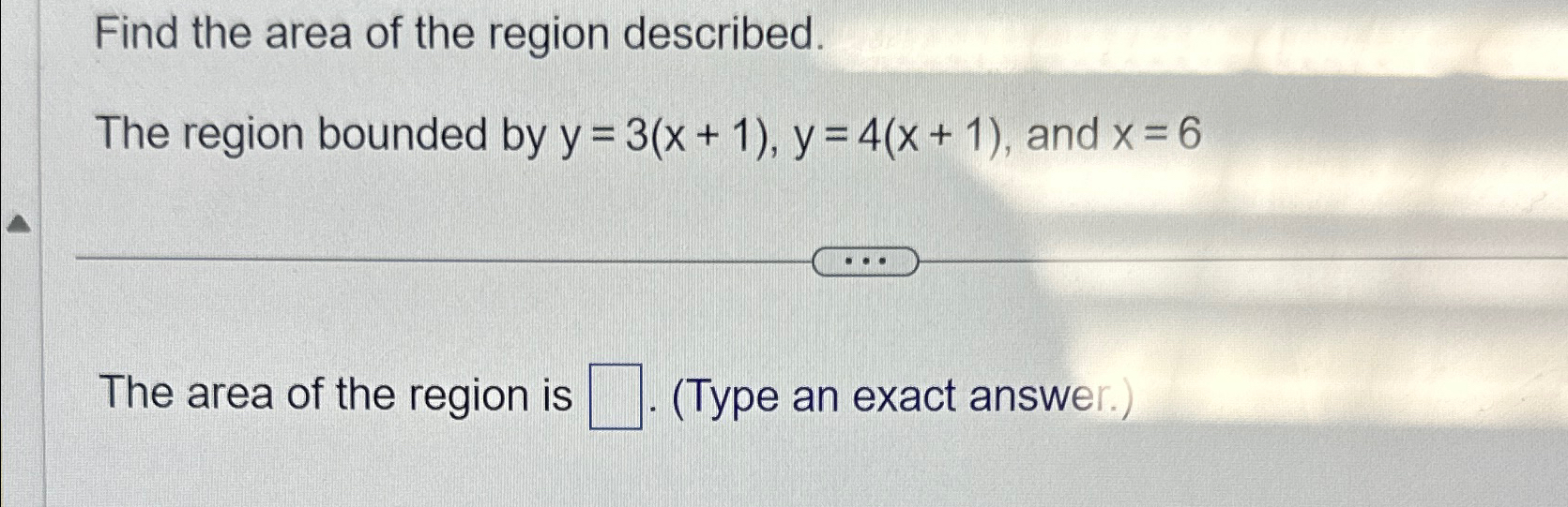 Solved Find the area of the region described.The region | Chegg.com
