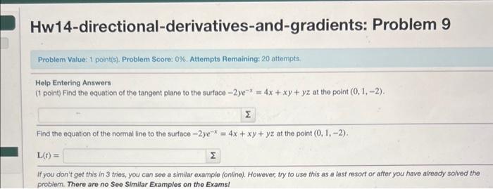 Solved Hw14-directional-derivatives-and-gradients: Problem 9 | Chegg.com