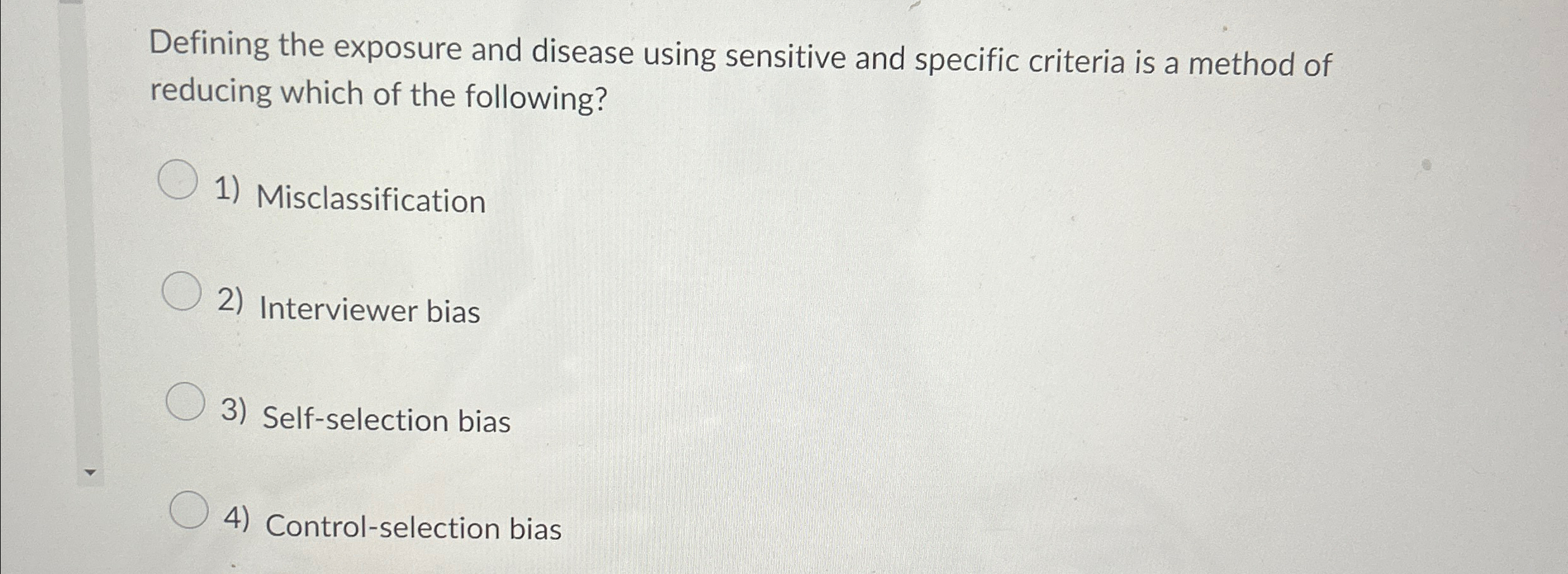 Solved Defining the exposure and disease using sensitive and | Chegg.com