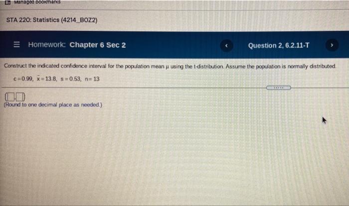 Solved STA 220: Statistics (4214_BOZ2) = Homework: Chapter 6 | Chegg.com