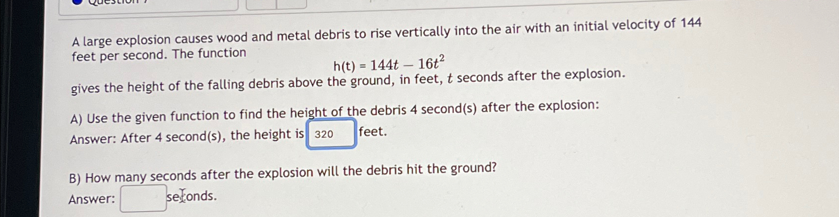 Solved A large explosion causes wood and metal debris to | Chegg.com