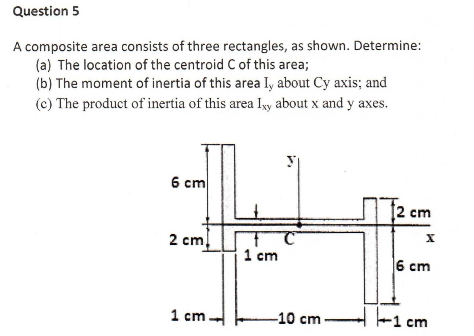 Solved Question 5A composite area consists of three | Chegg.com
