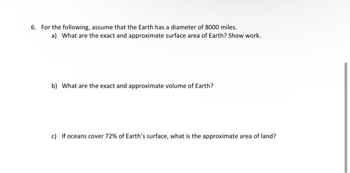 Solved For the following, assume that the Earth has a | Chegg.com