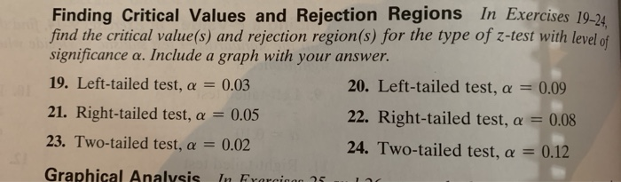 Solved Finding Critical Values and Rejection Regions In | Chegg.com Solved Finding Critical Values and Rejection Regions In | Chegg.com