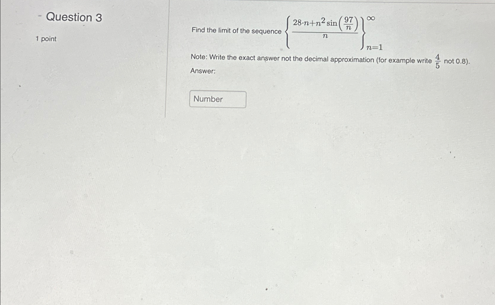 Solved Question 31 ﻿pointFind the limit of the sequence | Chegg.com