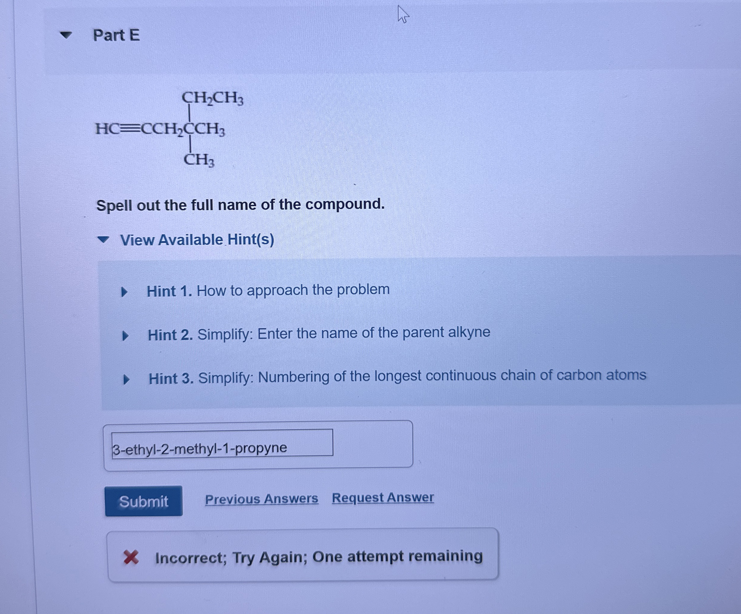 Solved Part ESpell out the full name of the compound.View | Chegg.com