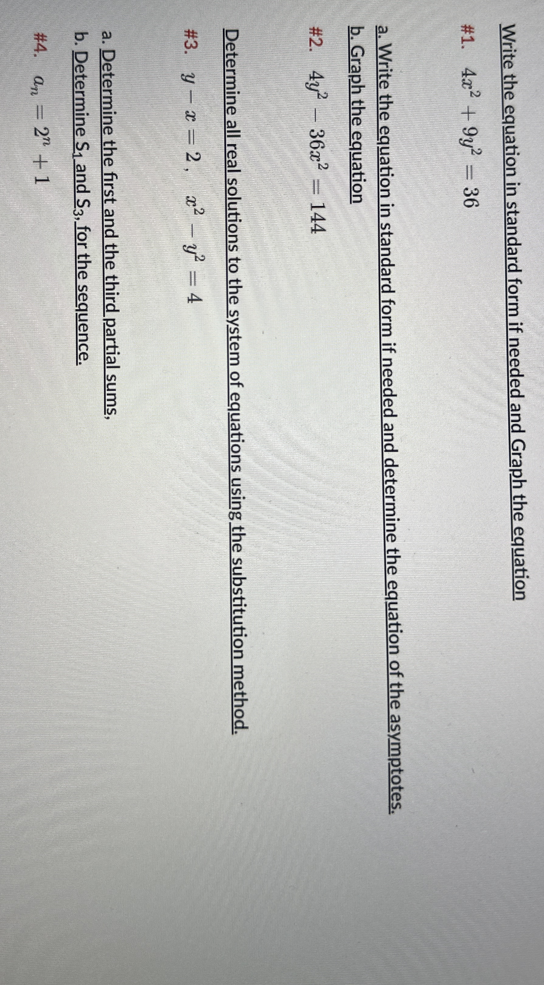 Solved Write the equation in standard form if needed and | Chegg.com