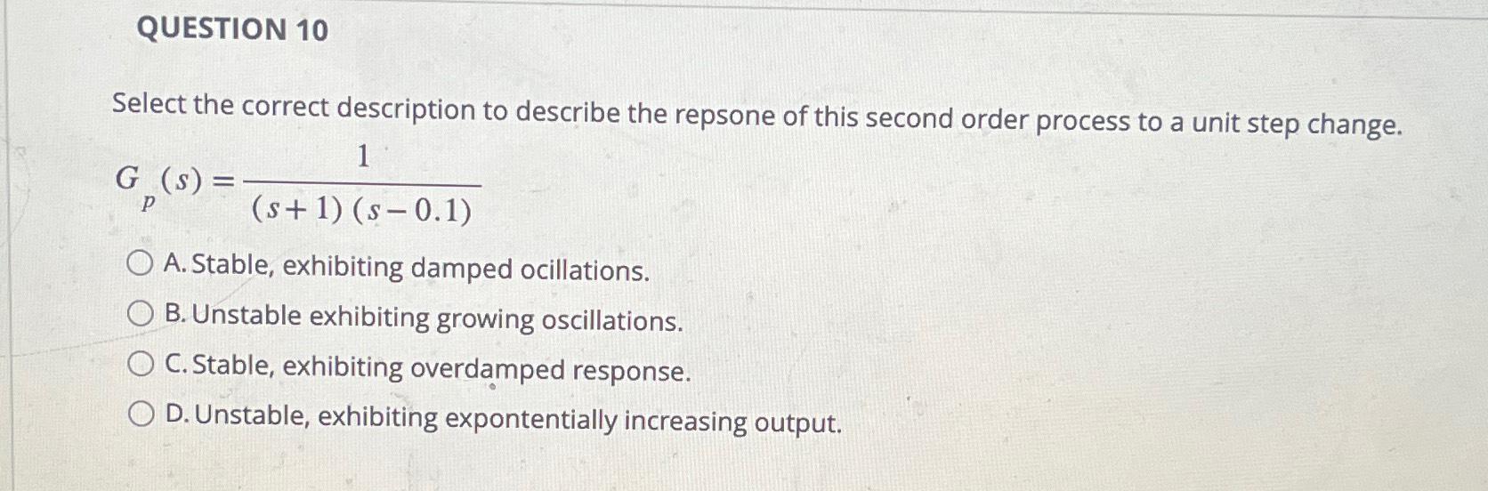 Solved QUESTION 10Select the correct description to describe | Chegg.com