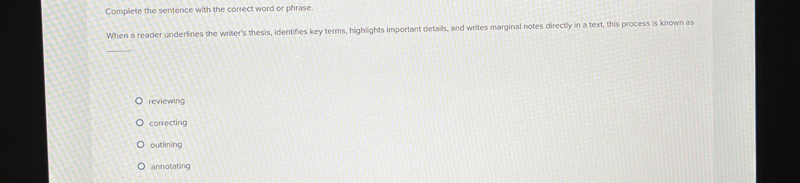 Solved Complete the sentence with the correct word or | Chegg.com