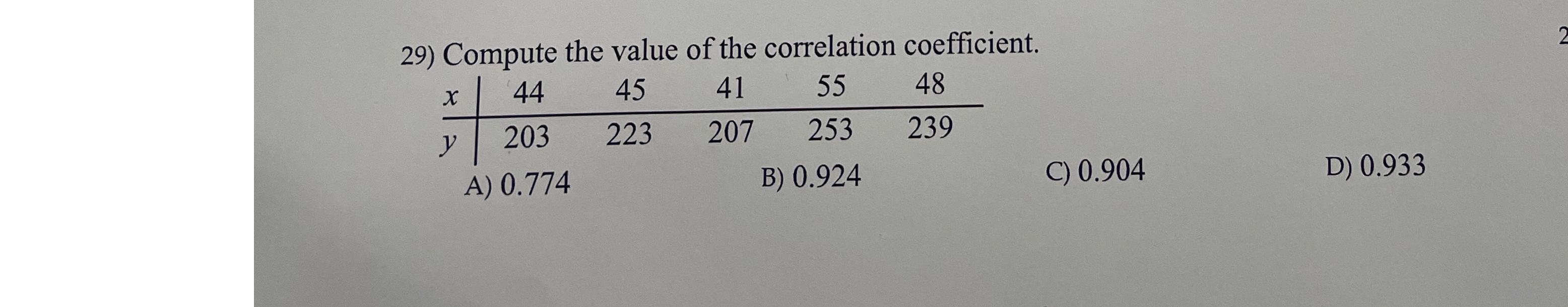 Solved Compute the value of the correlation | Chegg.com