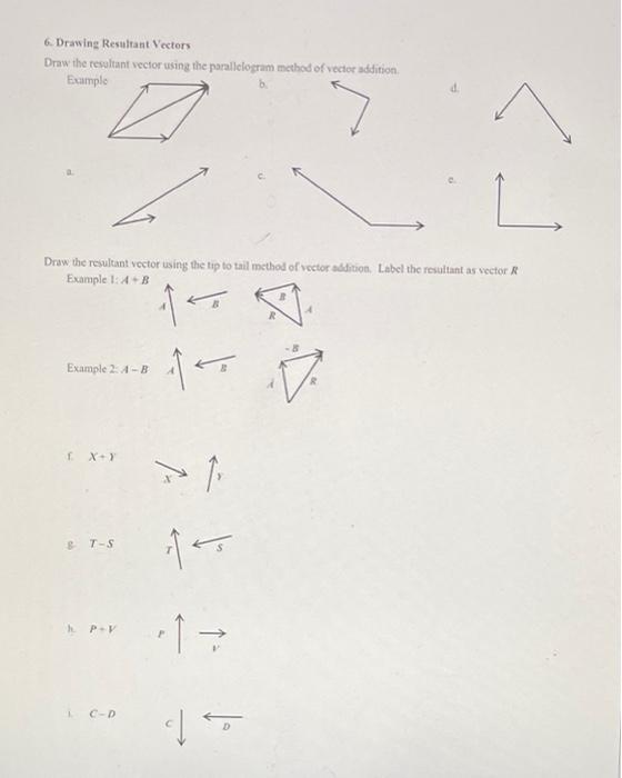 Solved 6. Drawina Resultant Vecters Draw the resultant | Chegg.com