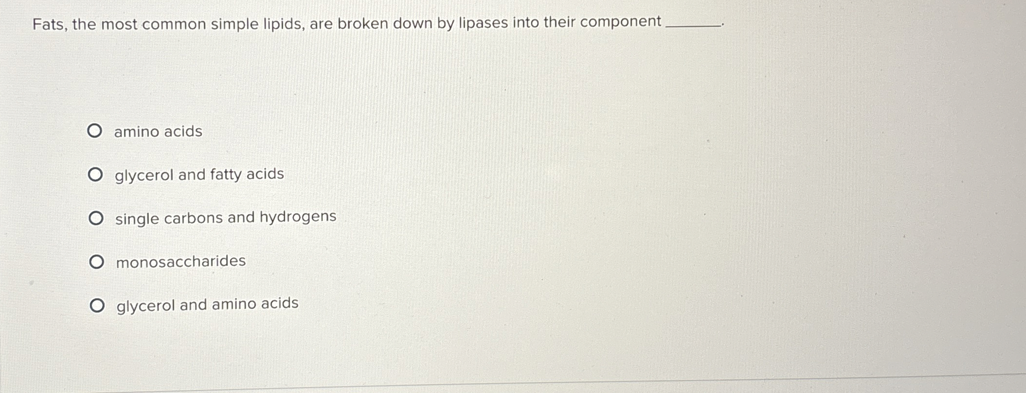 Solved Fats, the most common simple lipids, are broken down | Chegg.com