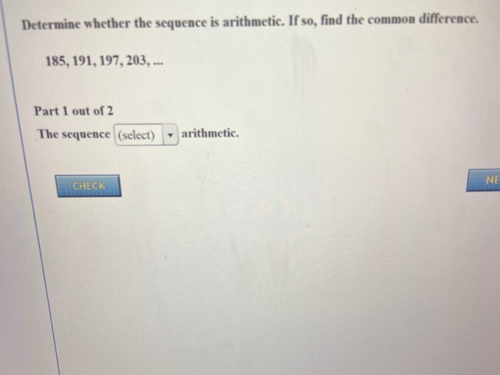 Solved Determine whether the sequence is arithmetic. If so, | Chegg.com