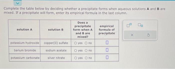 Solved Complete the table below by deciding whether a | Chegg.com