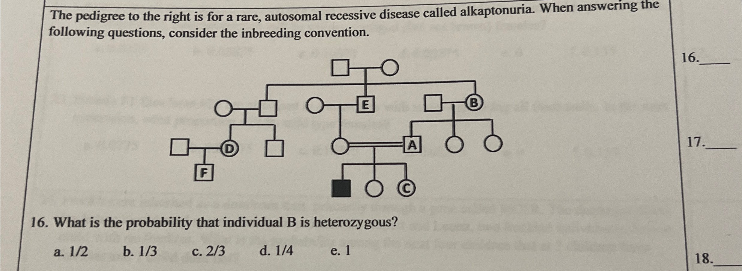 Solved The pedigree to the right is for a rare, autosomal | Chegg.com