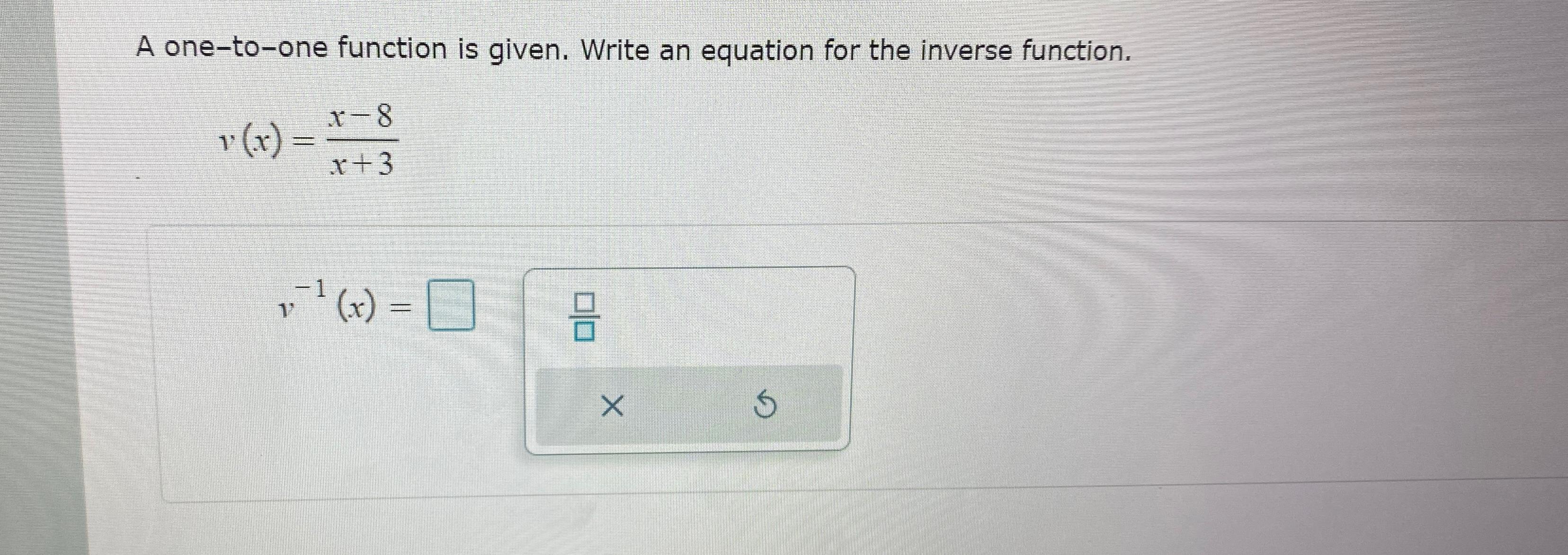 Solved A one-to-one function is given. Write an equation for | Chegg.com