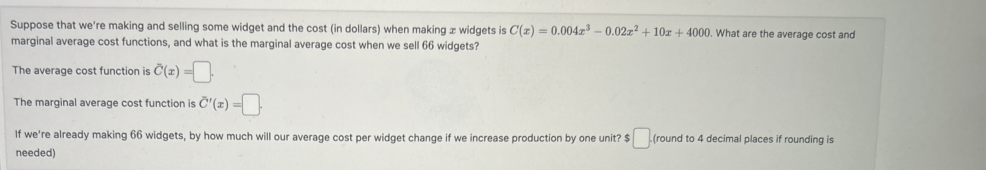 Solved Suppose that we're making and selling some widget and | Chegg.com