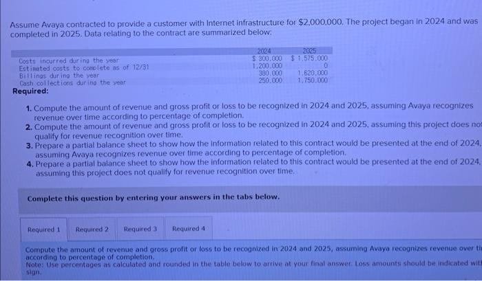 Solved Assume Avaya contracted to provide a customer with | Chegg.com