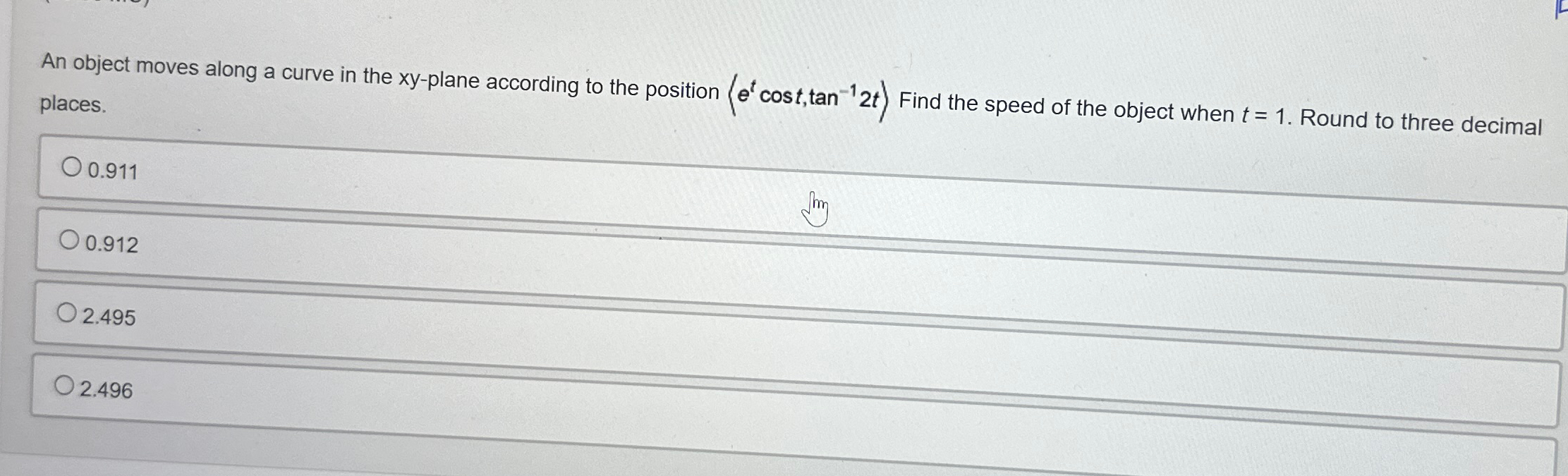Solved An object moves along a curve in the xy-plane | Chegg.com
