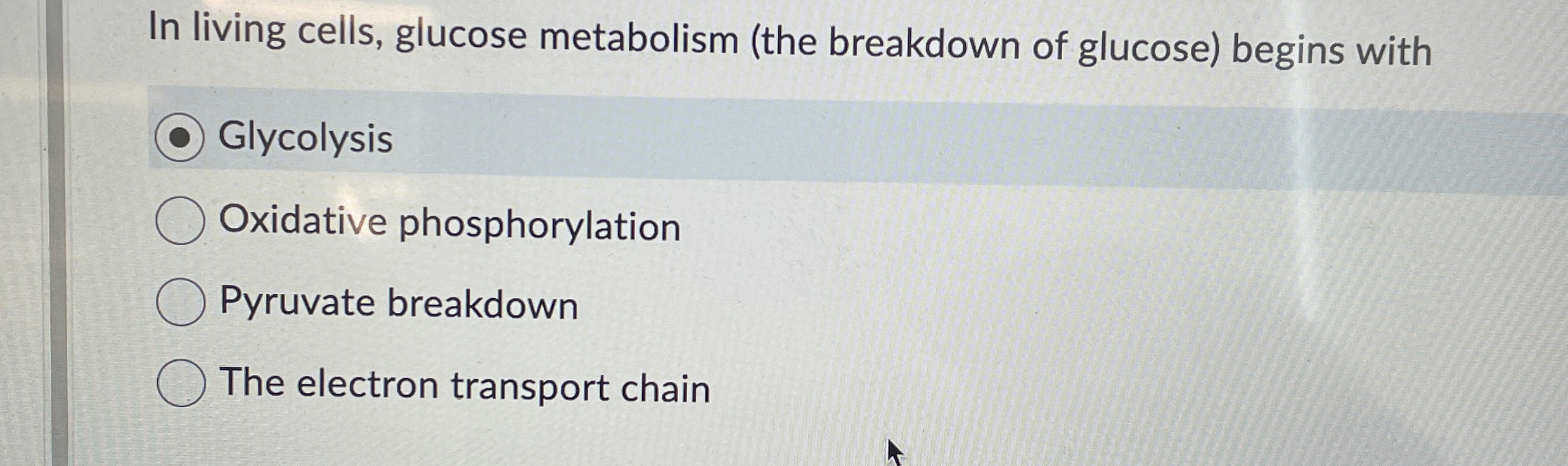 Solved In living cells, glucose metabolism (the breakdown of | Chegg.com