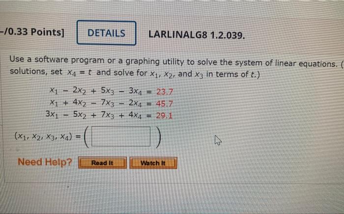 Solved Use a software program or a graphing utility to solve | Chegg.com