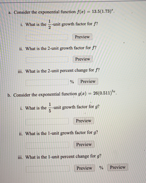 Solved a. Consider the exponential function f(x) = | Chegg.com