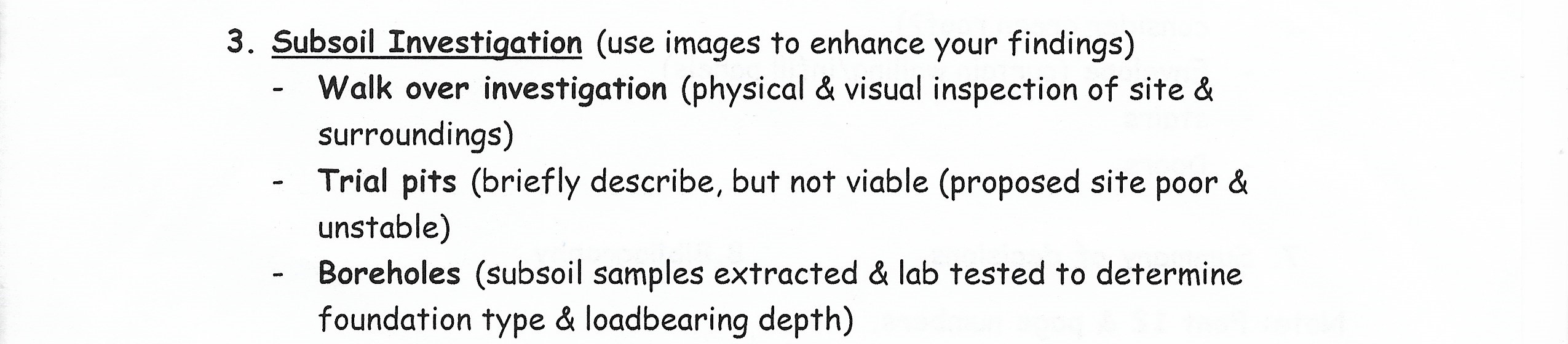 Solved Subsoil Investigation (use images to enhance your | Chegg.com