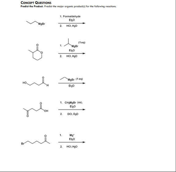 Solved Concept QuestionsPredict the Product. Predict the | Chegg.com