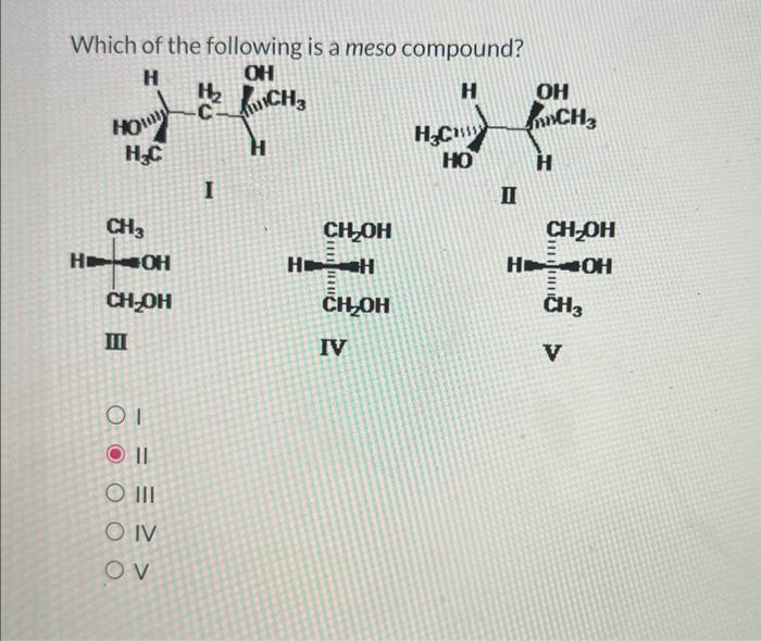 Solved Which of the following is a meso comnound? | Chegg.com